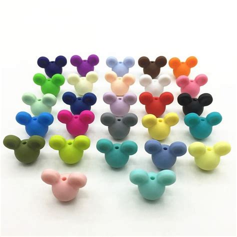 Random Mix Color Silicone Mouse Head Beads Bulk Silicone Beads Shape