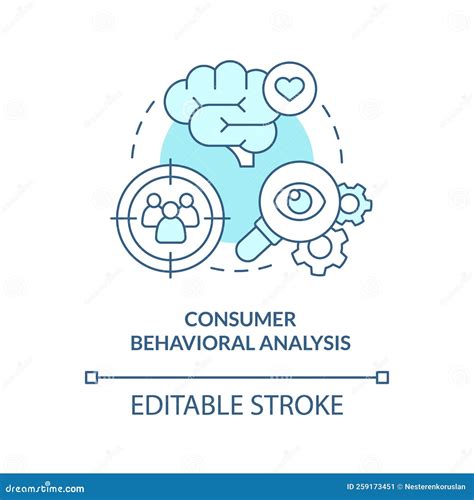 Behavioral Analysis Soft Blue Concept Icon Cartoon Vector 350399673
