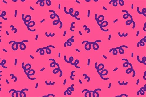 색깔이 있는 추상적인 구불구불한 낙서가 있는 매끄러운 패턴 기본 모양으로 디자인하십시오 간단한 밝은 유치한 컬러 낙서 벽지 인쇄 간단한 파티 색종이 조각 0명에 대한 스톡