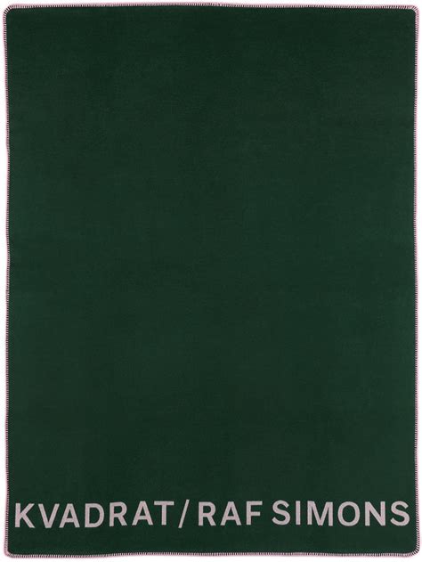 Kvadrat Raf Simons Green Double Faced Wool Logo Throw