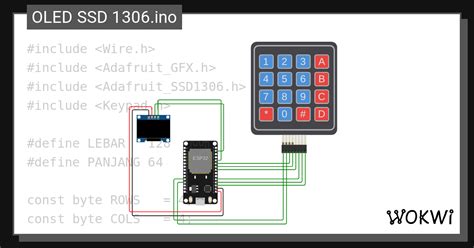OLED SSD 1306 Ino Wokwi ESP32 STM32 Arduino Simulator
