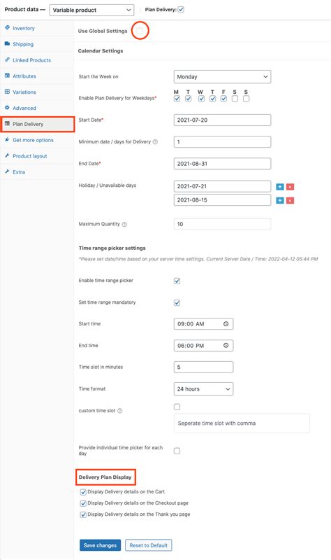 Schedule Delivery Calendar Settings Themehigh Documents