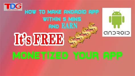How To Make Android App Within 5 Mins And Earn Youtube