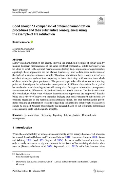 Pdf Good Enough A Comparison Of Different Harmonization Procedures