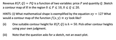 Solved Revenue Rpqpq Is A Function Of Two Variables