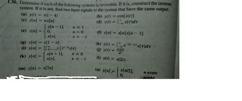Solved Determine If Each Of The Following Systems Is
