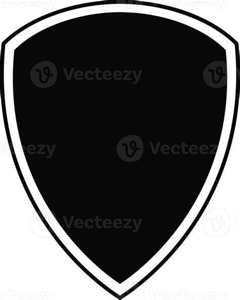 Shield Symbol Black Color Flat Isolated 56419787 Png
