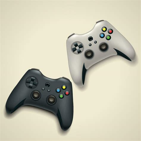 Pair Gamepads On Bright 28664441 Vector Art At Vecteezy