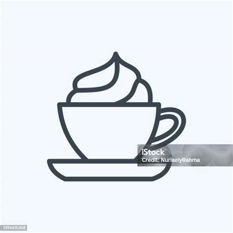 아이콘 비엔나 커피 음료 기호에 적합합니다 선 스타일 편집 가능한 간단한 디자인 디자인 템플릿 벡터 간단한 기호 그림 커피 마실 것에 대한 스톡 벡터 아트 및 기타 이미지