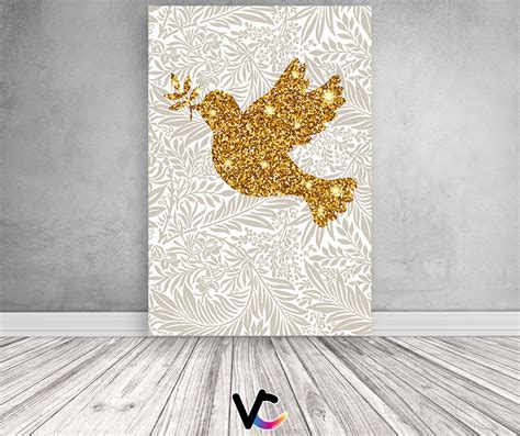 Painel De Festa Vertical X Batizado Espirito Santo Bege Com