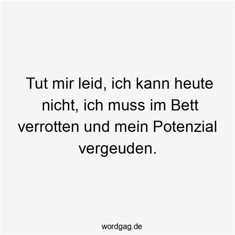 Tut Mir Leid Ich Kann Heute Nicht Ich Muss Im Bett Verrotten Und Mein