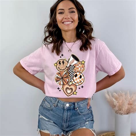 Retro Cheer Shirt Fall Cheerleading Shirt Preppy Cheerleader Shirt