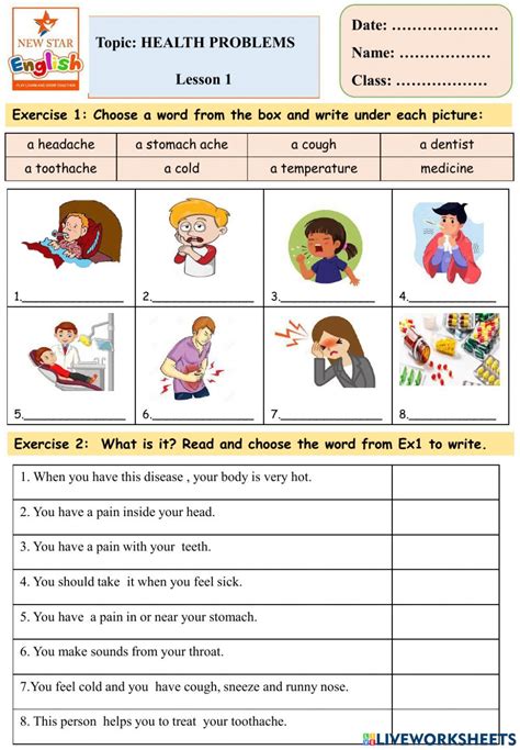 Health Problems Exercise For Mover Health Problems English Lessons Health Problems Exercise For Mover Health Problems English Lessons