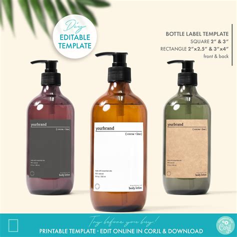 Lotion Labels Templates