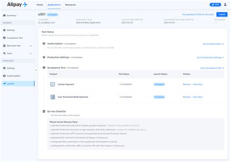 Launch Into Production Alipay Developer Center User Guide For Tsps