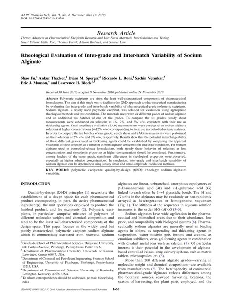 Pdf Rheological Evaluation Of Inter Grade And Inter Batch Variability