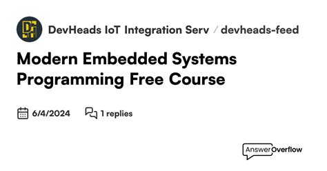modern embedded systems programming free course devheads iot