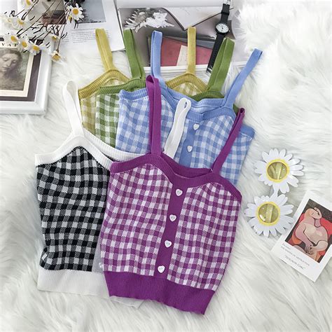 Coquette Sleeveless Plaid Crop Top Rebelsmarket