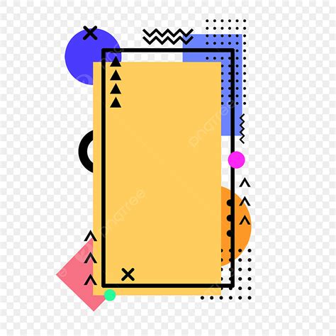 Rectangle Text Box Png Image Text Box Geometric Rectangle Memphis Cute