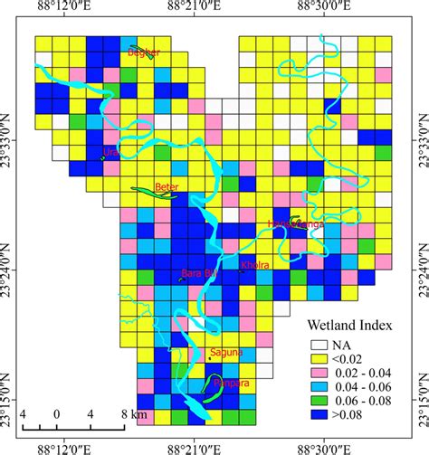 Wetland Index Map Grid Map Of The Study Area Download Scientific Diagram