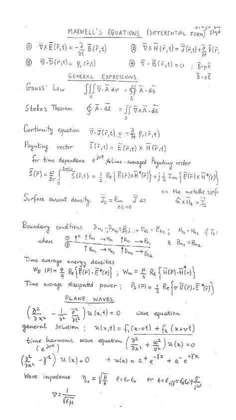 SOLUTION Ece 362 Formulae Sheets Studypool