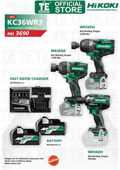 Hikoki Automotive Combo Kit Model Variant Kc36wr3 Te Engineering
