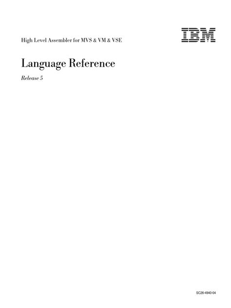hlasm language reference pdf assembly language macro computer
