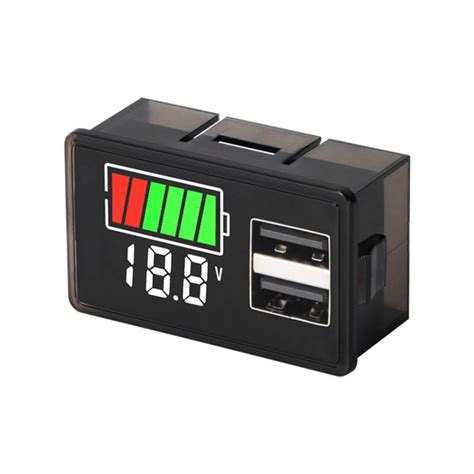 1 Piece Battery Charge Level Indicator Lithium Battery Capacity Meter Dual Usb Dc 8 30v Lazada Ph