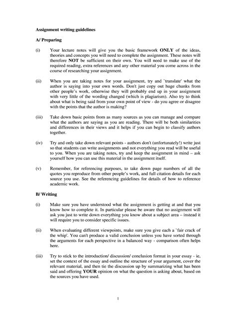 fillable online assignment writing guidelines fax email print pdffiller
