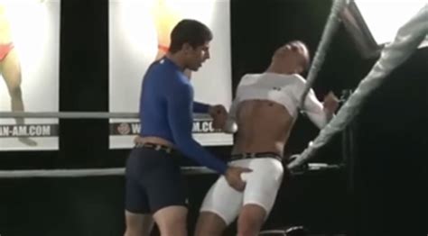 Two Gay Men Wrestling In Spandex Tights 1