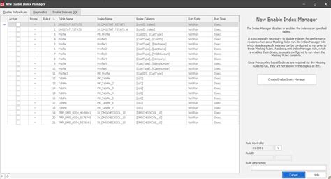 the new index manager rule form sql server only data masker 6