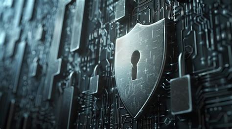 Illustration Of A Lock And Shield Symbolizing Security And Privacy In