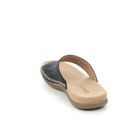 Gabor Lanzarote Navy Nubuck Womens Toe Post Sandals 03 700 16