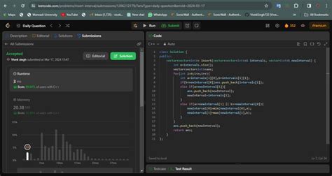 Day 299 Of Leetcode Challenge On Insert Interval Vivek Kumar Posted