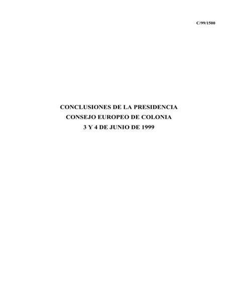 Conclusiones De La Presidencia