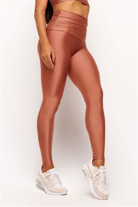 Calça Legging Bronze Com Bolso Essence