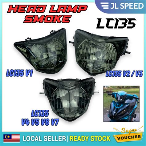 Yamaha Lc 135 Head Lamp Smoke Tinted Lampu Depan Head Light Assy Lc135 135 Lc V1 V2 V3 V4 V5 V6