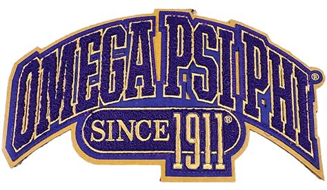 Omega Psi Phi Fraternity Purple And Gold Curved Chenille Patch Greekstylez