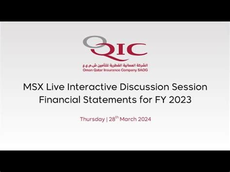 MSX Discussion Session on the Annual Audited Financial Statements for ...