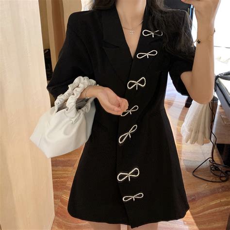 Plus Size Korean Trench Coat Ribbon Short Sleeve Shirt Dress Pluspreorder