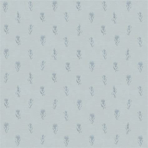 Sample Of Wee Thistle Wallpaper In Cornflower Blue On Mineral Mist Lucie Annabel