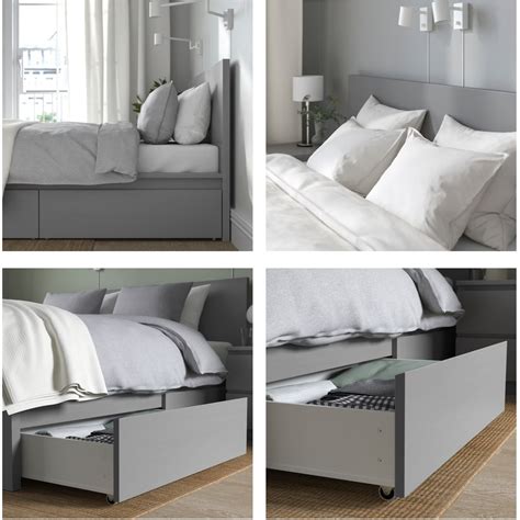 Ikea Malm Ikea Bed With 4 Under Bed Storage Drawers Aptdeco