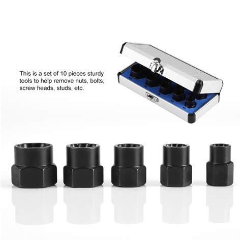 10 Piece Bolt Nut And Screw Extractor Set With Case Digital Zakka