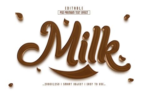 Premium Psd Milk D Editable Text Effect Style With Premium Background