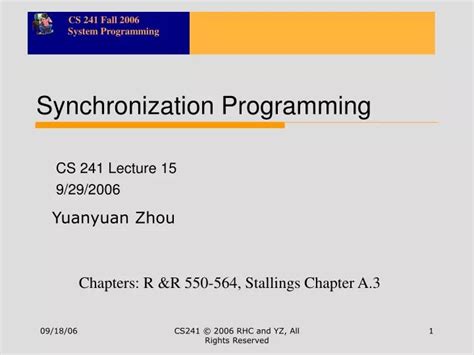 PPT Synchronization Programming PowerPoint Presentation Free