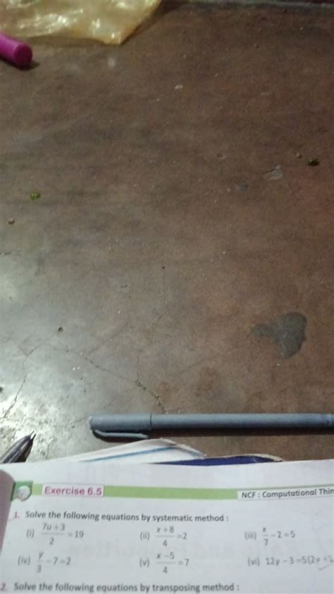 Solve The Following Equations By Systematic Method I 7u 3 2 19 I