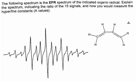 Solved The Following Spectrum Is The Epr Spectrum Of The