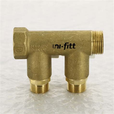 Коллектор НВ 3/4" с кранами UNI-FITT 2 выхода 1/2"Н 40мм | 420G3220 ...