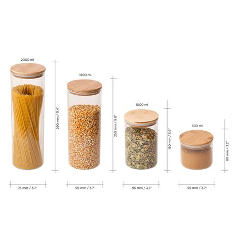 Glass Storage Jar With Bamboo Lid Air Tight Food Container Eco Shop Ph