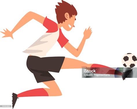 足球運動員踢球 足球運動員在運動制服訓練中的角色與足球向量插畫的實踐向量圖形及更多運動圖片 運動 Championship 人